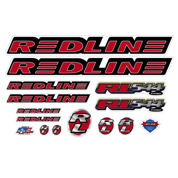 1997 Redline - RL544 for chrome frame - Decal set | BMX Products USA