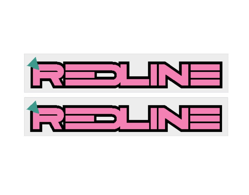 1986 Redline fork decals - for radberry pink frames | BMX Products USA