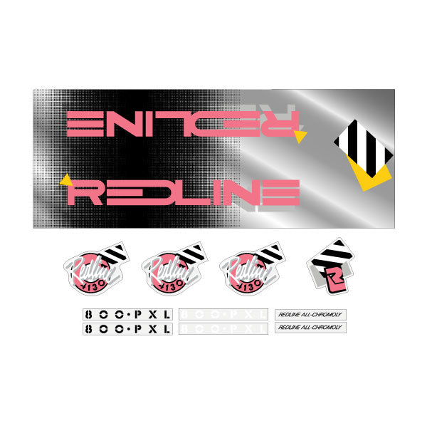 1988 Redline - 800-PXL for chrome frame Decal set | BMX Products USA