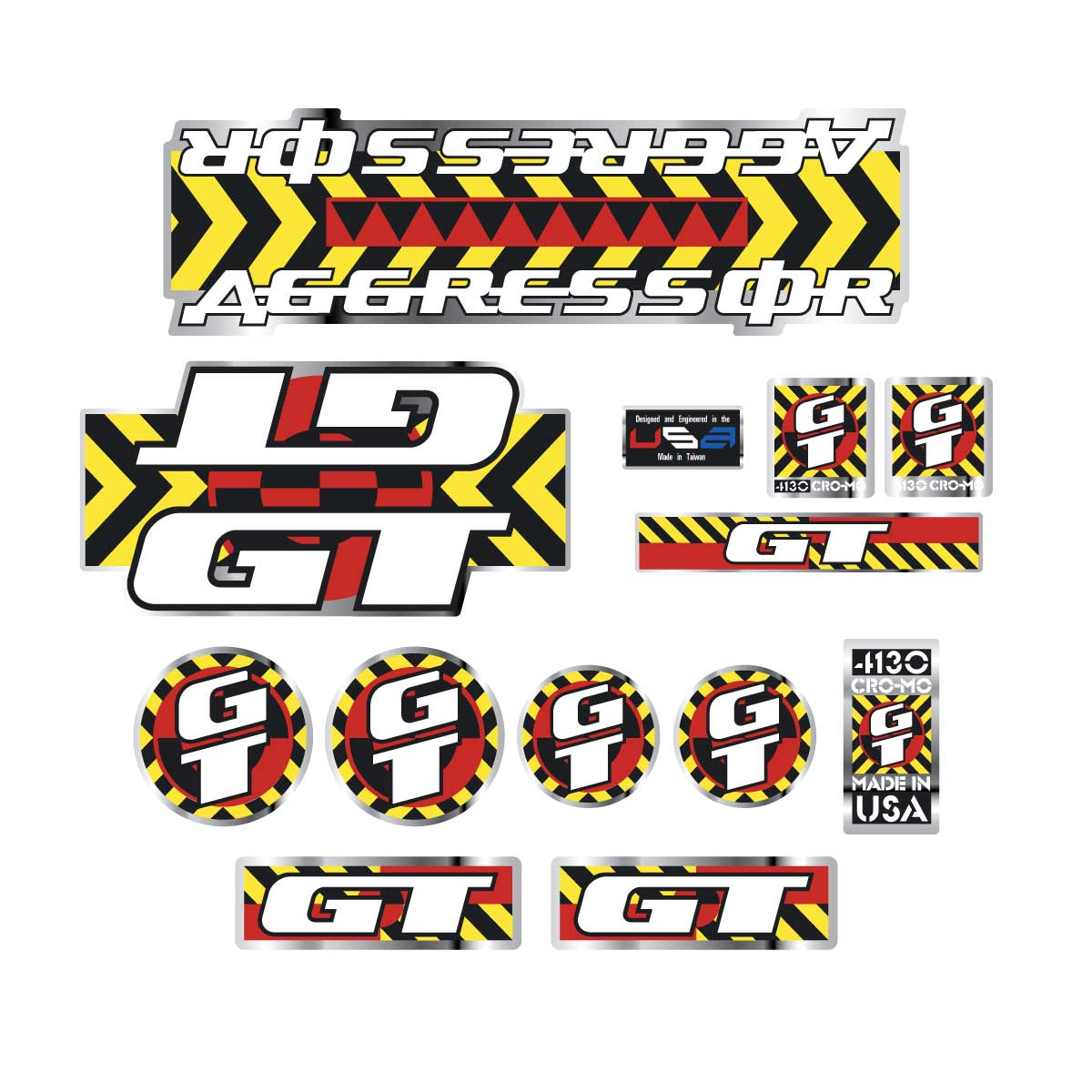1990 GT BMX - Aggressor - on Chrome decal set | BMX Products USA