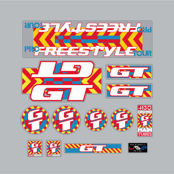 1990 GT BMX - Pro Freestyle TOUR - for colored frames decal set | BMX ...