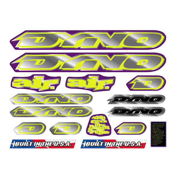 1994 DYNO - AIR decal set for Purple frame | BMX Products USA
