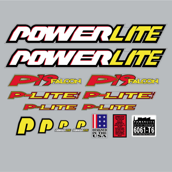 1999 Powerlite - P19 Falcon Clear decal set | BMX Products USA