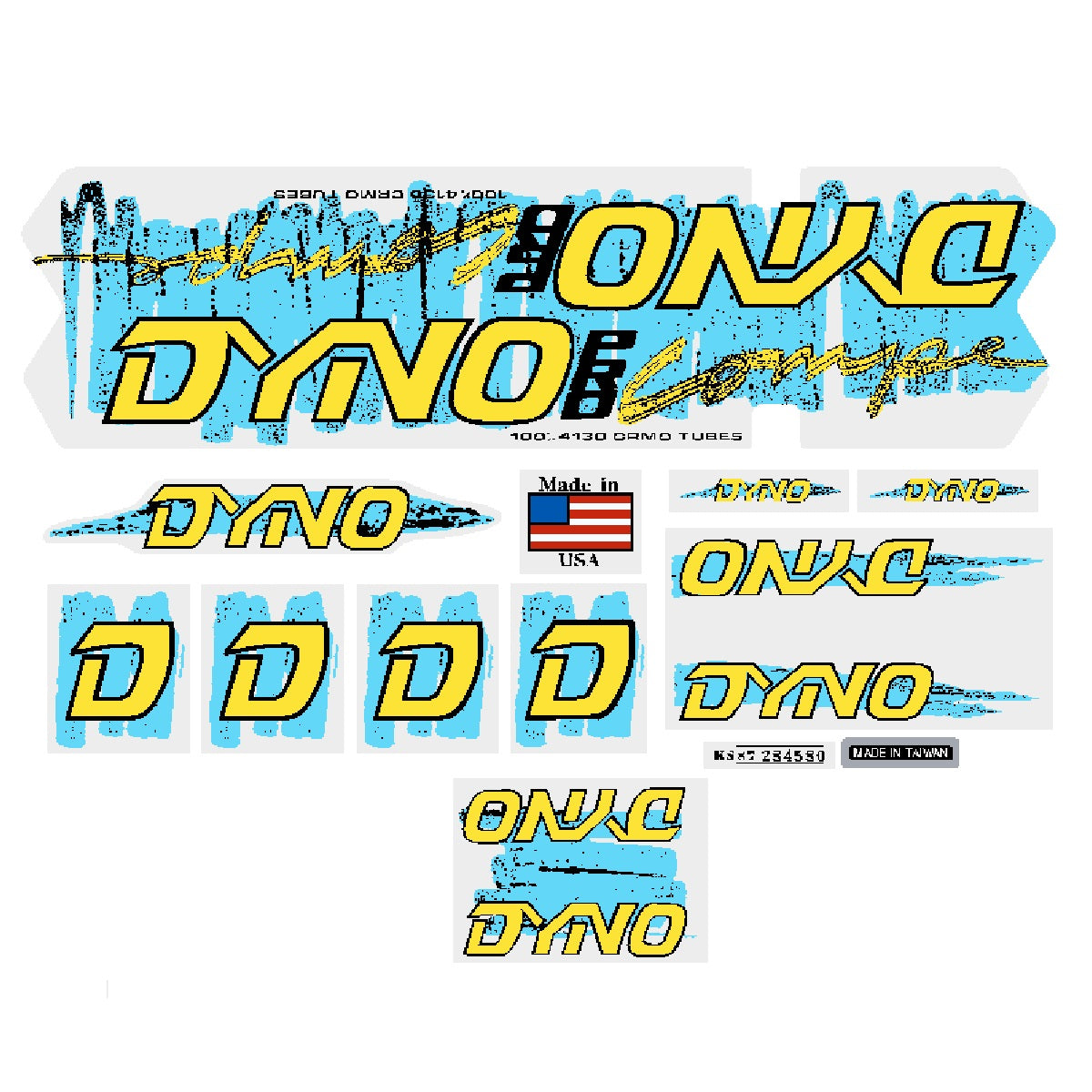 1987 DYNO - PRO COMPE on clear decal set | BMX Products USA