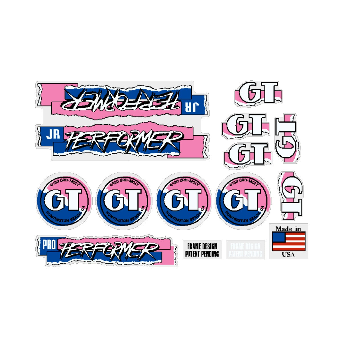 1987 GT BMX - JR Performer - on Clear decal set | BMX Products USA