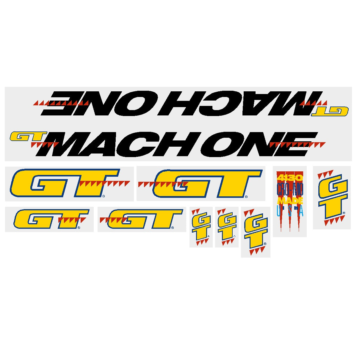 1990 GT BMX - Mach One - For green frame decal set | BMX Products USA