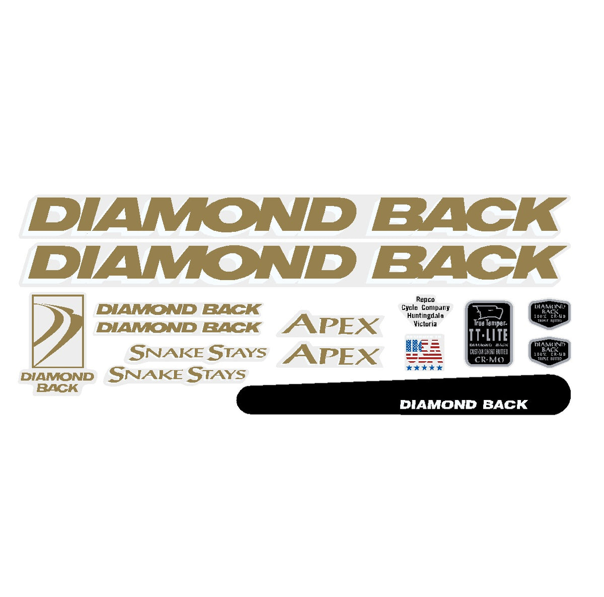 1994 Diamond Back - APEX MTB decal set - for green frame | BMX Products USA