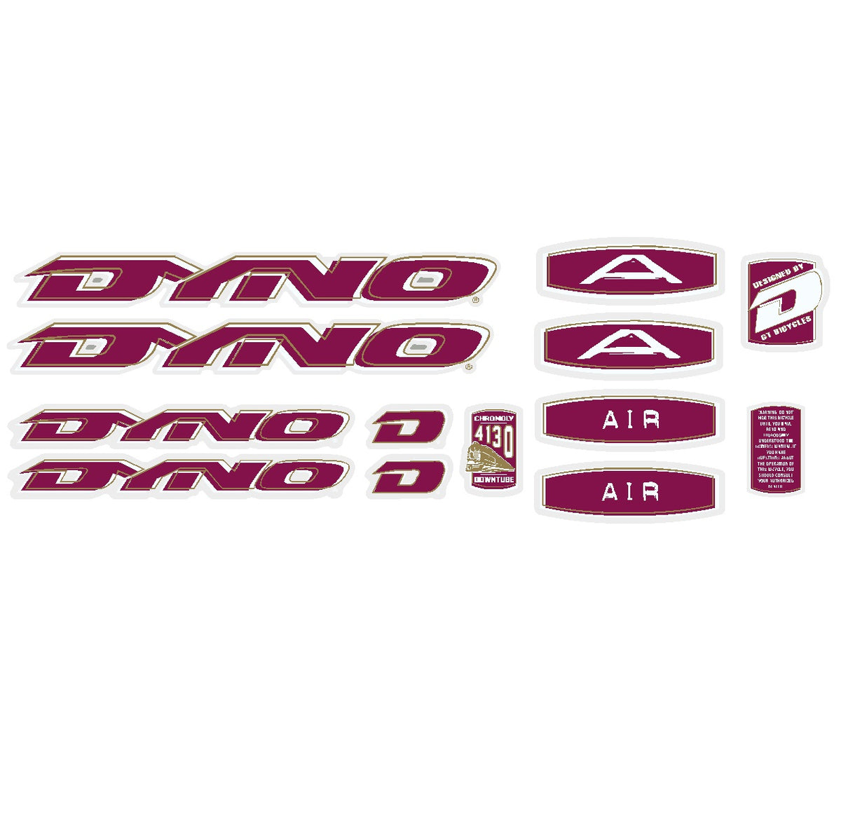 1998 DYNO - AIR decal set - for green frames | BMX Products USA
