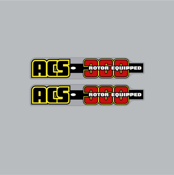 ACS - 360 fork decals - yellow outline | BMX Products USA