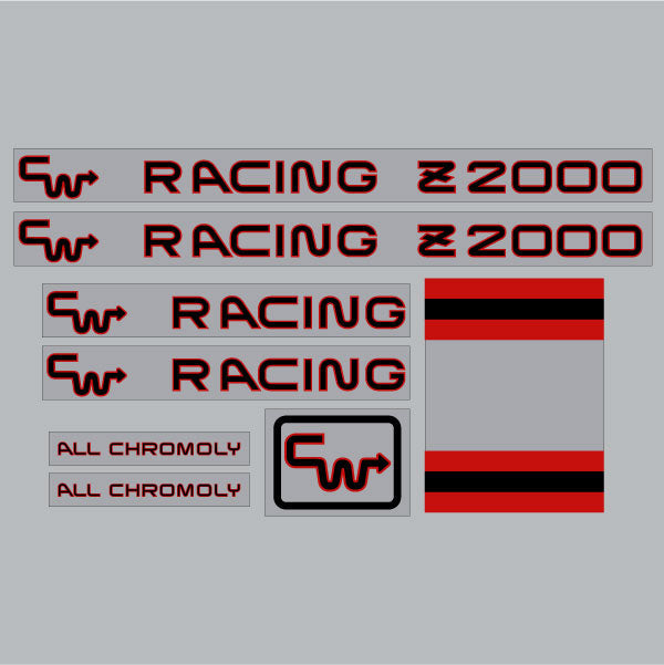 CW - Z2000 Black and Red Decal set | BMX Products USA