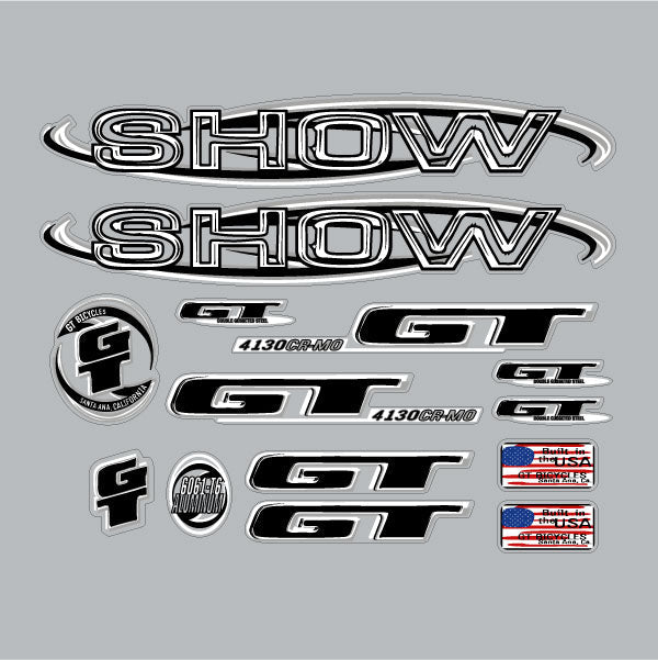 1999 GT BMX -SHOW - decal set - Blue frame | BMX Products USA