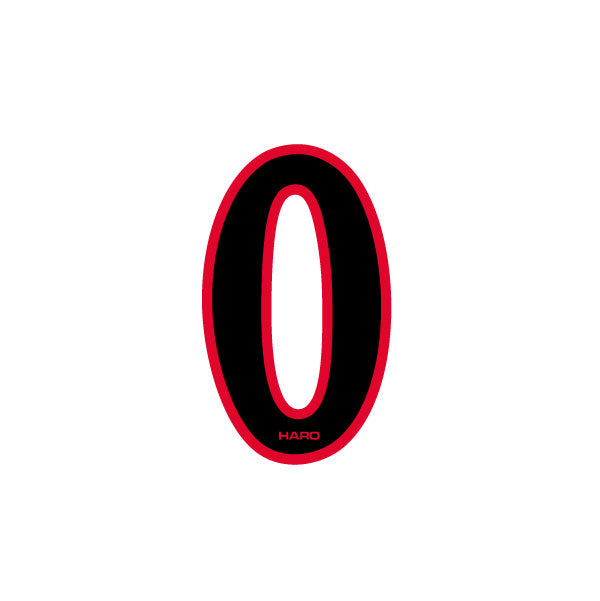 Haro - Early plate number #0 decal - Black Red | BMX Products USA