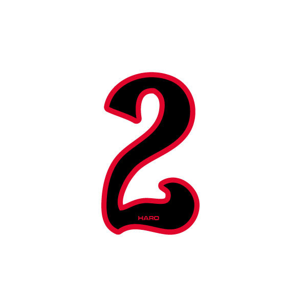 Haro - Early plate number #2 decal - Black Red | BMX Products USA