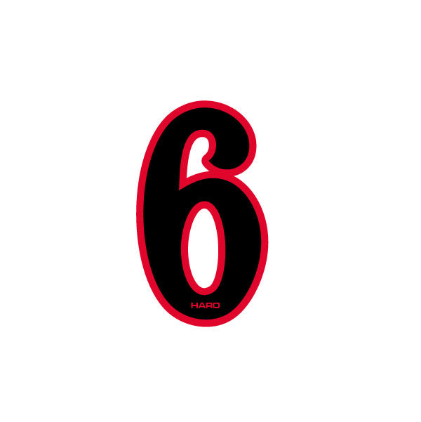 Haro - Early plate number #6 decal - Black Red | BMX Products USA