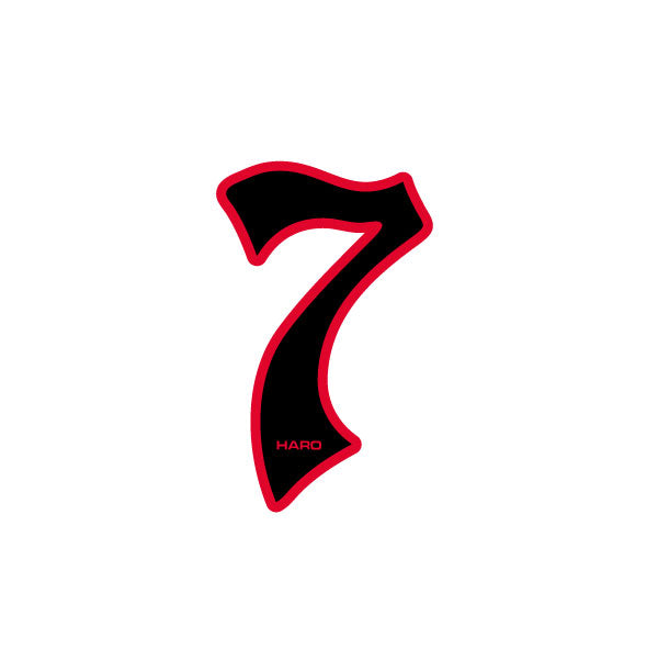 Haro - Early plate number #7 decal - Black Red | BMX Products USA