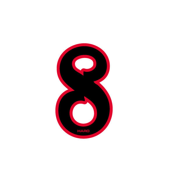 Haro - Early plate number #8 decal - Black Red | BMX Products USA