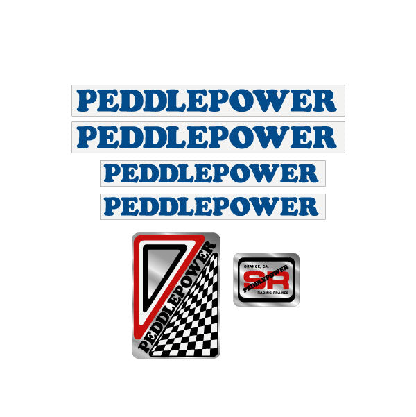 Peddlepower - Early BLUE decal set | BMX Products USA