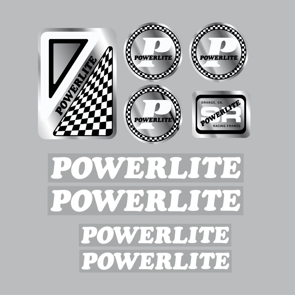 Powerlite - Early White decal set - white version | BMX Products USA