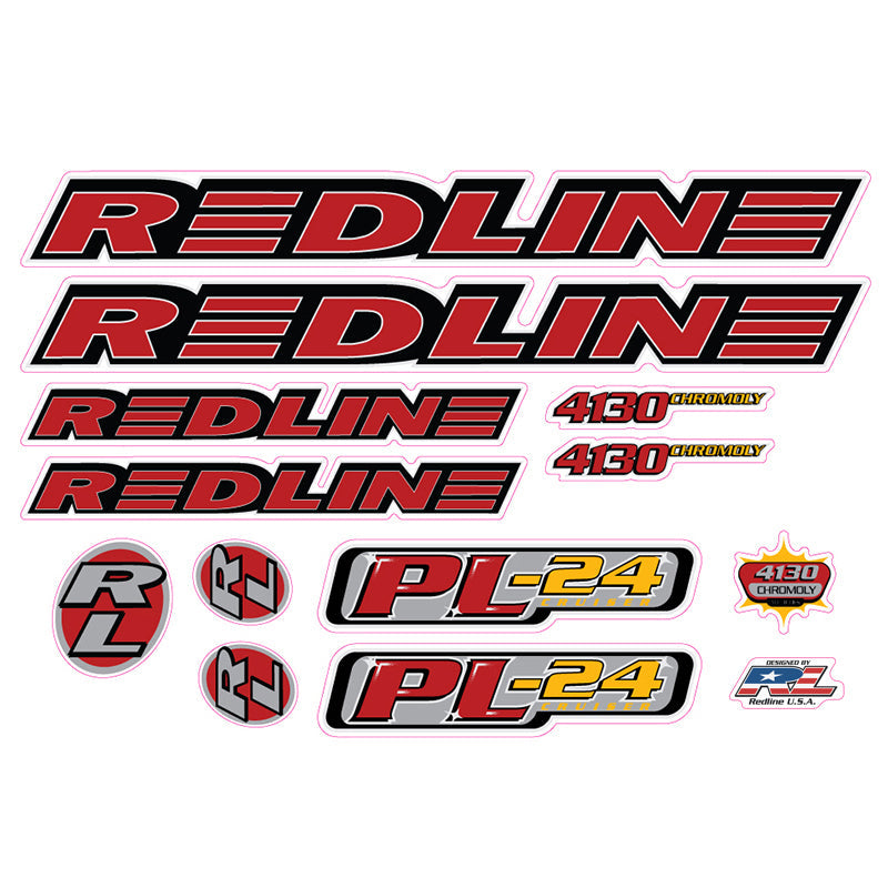 1996 Redline PL24 for chrome frame Decal set | BMX Products USA