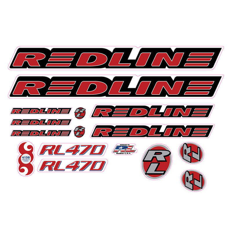 1998 Redline - RL470 for chrome frame - Decal set | BMX Products USA