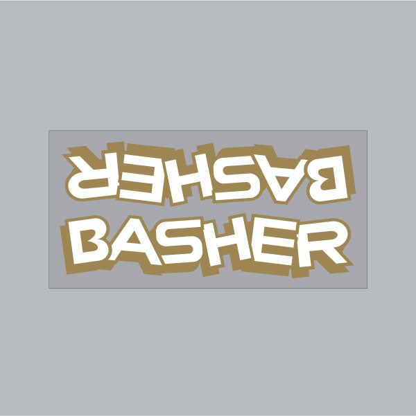 SE Racing - Basher Downtube decal in White with Gold shadow | BMX ...