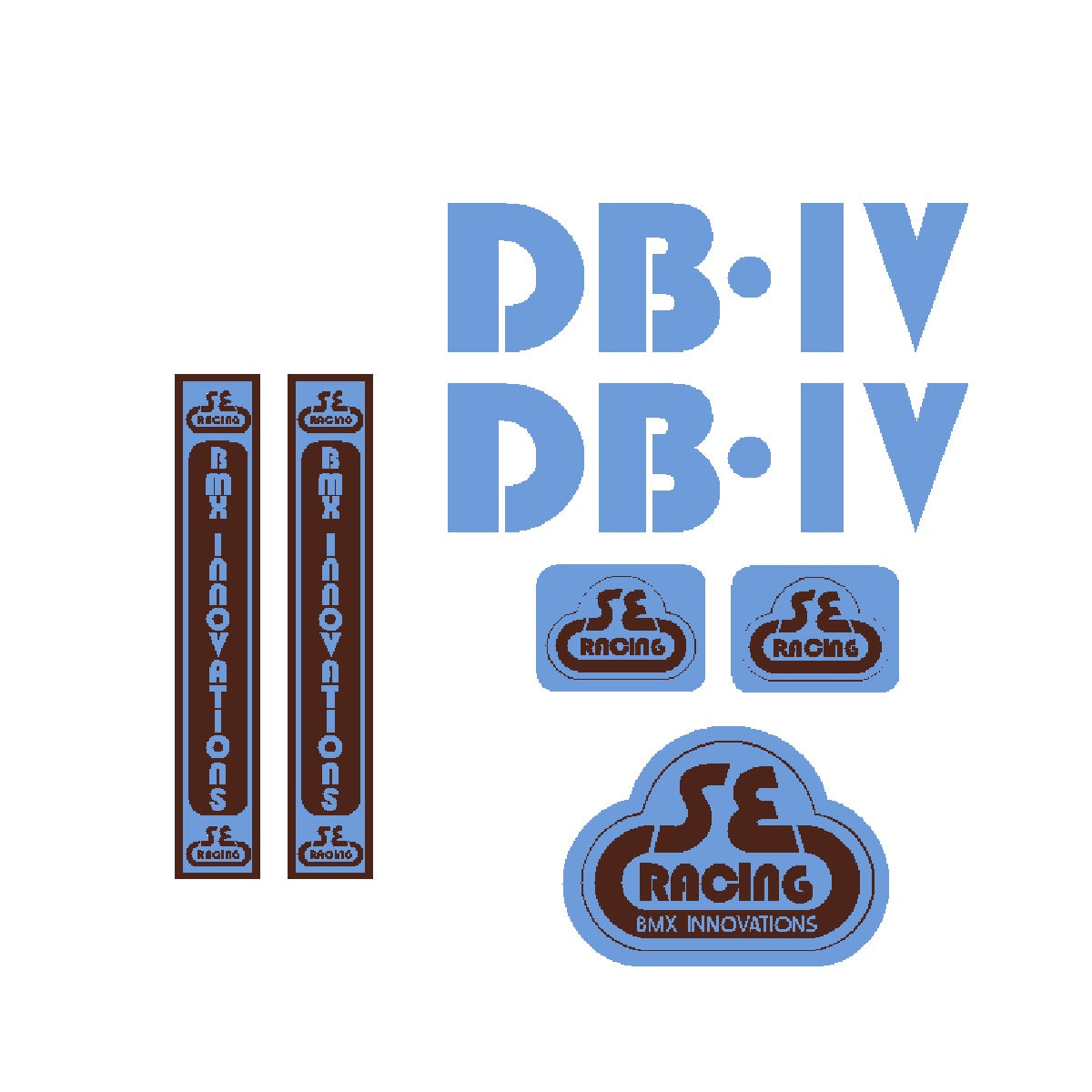 SE Racing - DB-IV decal set - blue w/brown - DIECUT | BMX Products USA