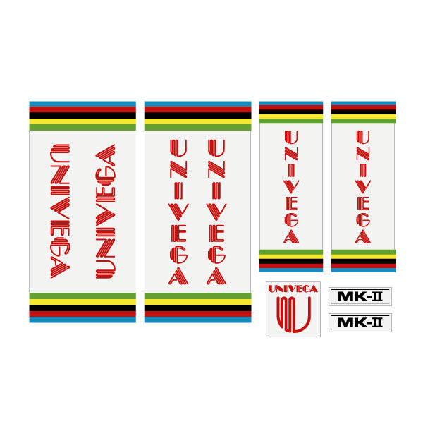 Univega - MKII - Red on clear decal set | BMX Products USA