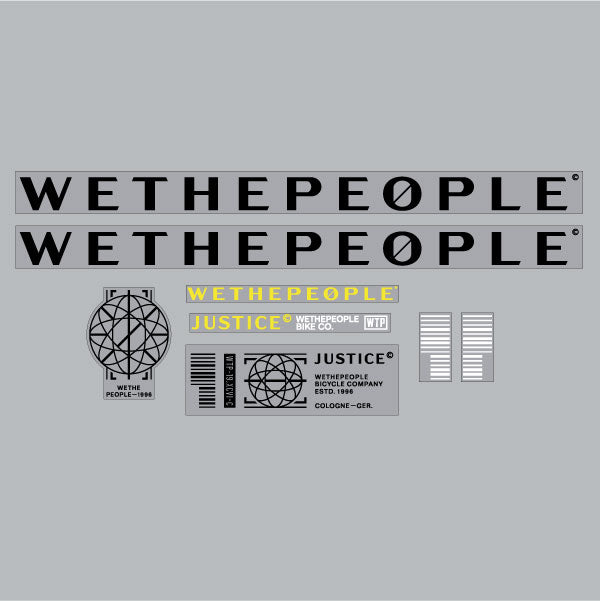 2001 We the People - Justice Yellow frame decal set | BMX Products USA