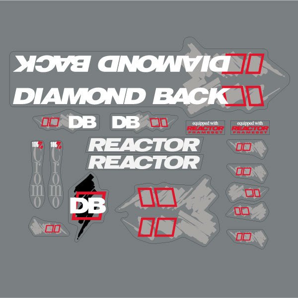 1990 Diamond Back - Reactor decal set for Black frame | BMX Products USA
