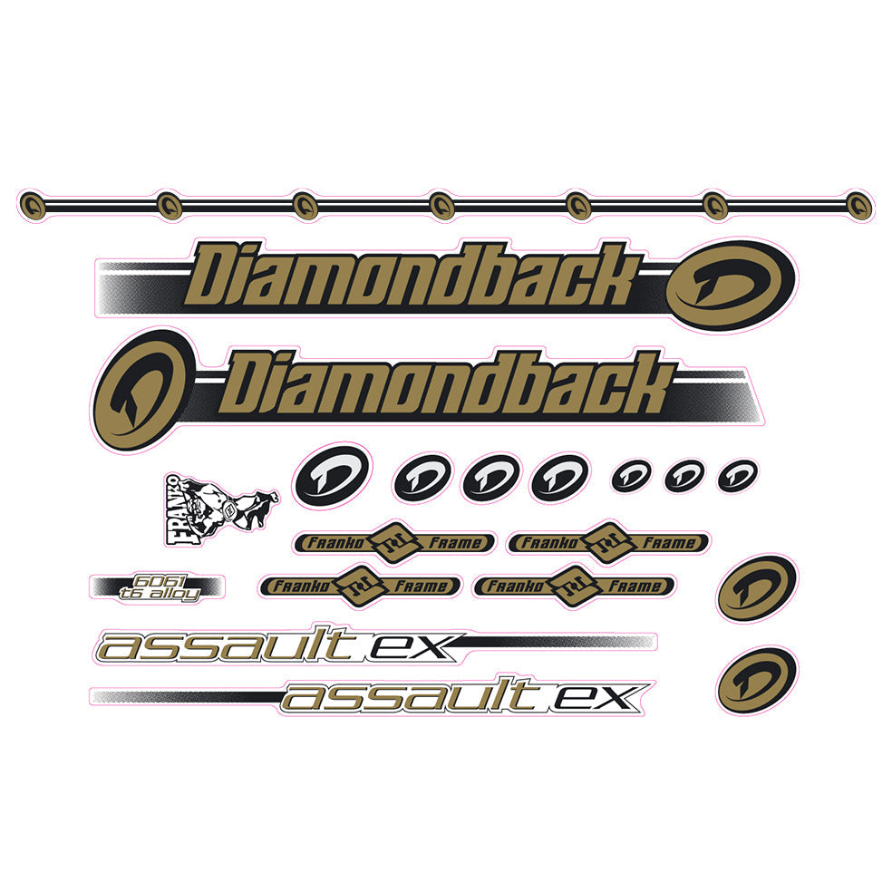 2000 Diamond Back - Assault EX for white frame decal set | BMX Products USA
