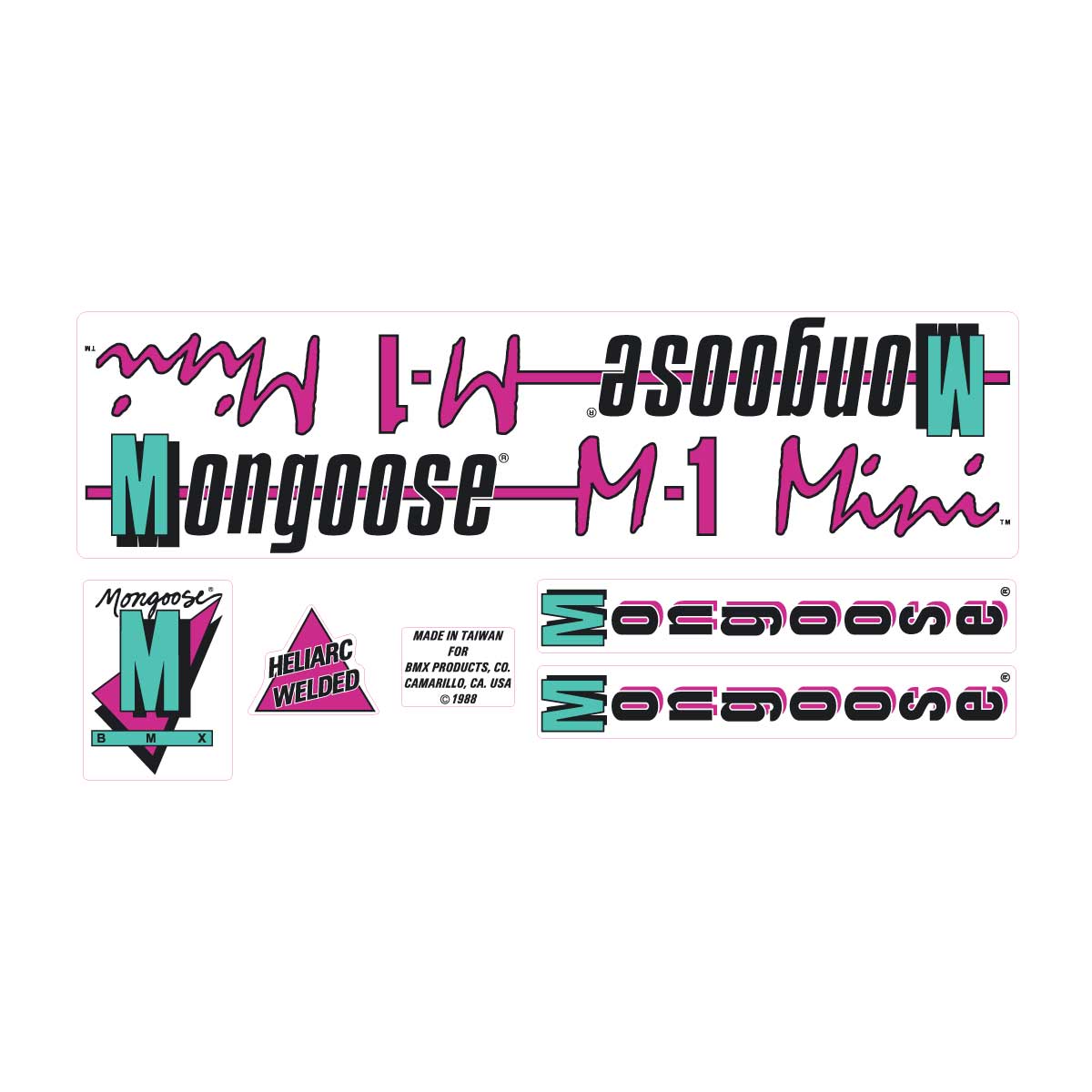 1988 Mongoose - M1 Mini decal set | BMX Products USA