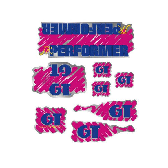 1988 GT BMX - JR Performer decal set for Chrome or White frame - on ...