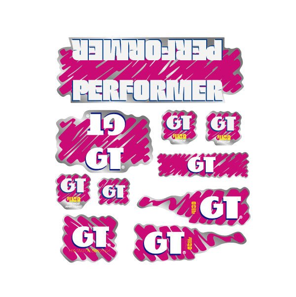 1988 GT BMX - Performer decal set for Black or Blue frame - on Chrome ...