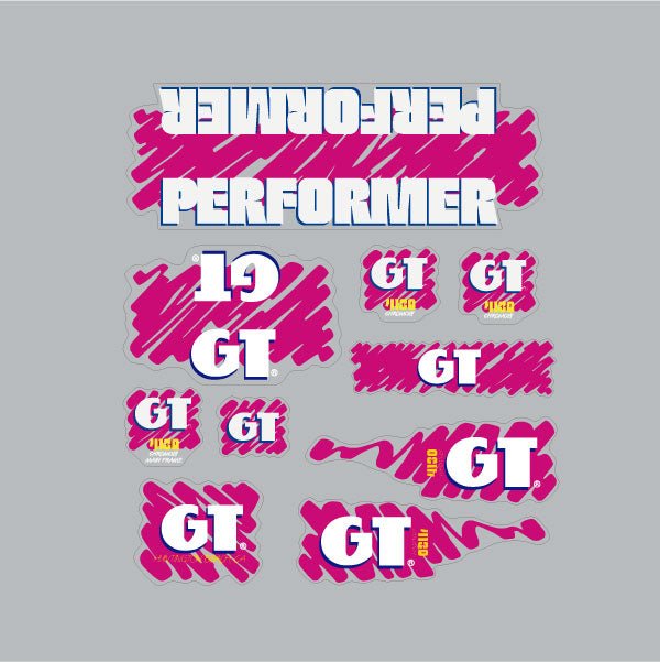 1988 GT BMX - Performer decal set for Black or Blue frame - on Clear ...
