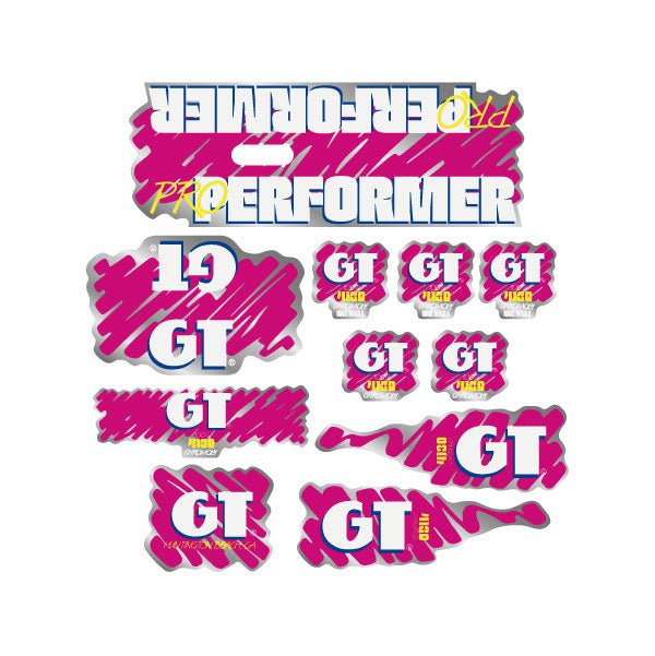 1988 GT BMX - PRO Performer decal set for Black or Blue frame - on ...