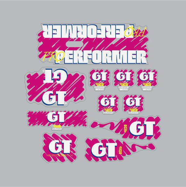 1988 GT BMX - PRO Performer decal set for Black or Blue frame - on ...