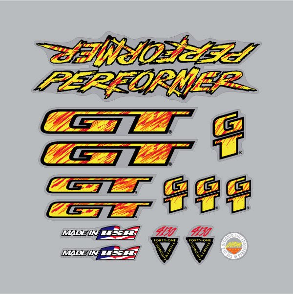 1993 GT BMX - Performer Decal set - For Blue frame | BMX Products USA