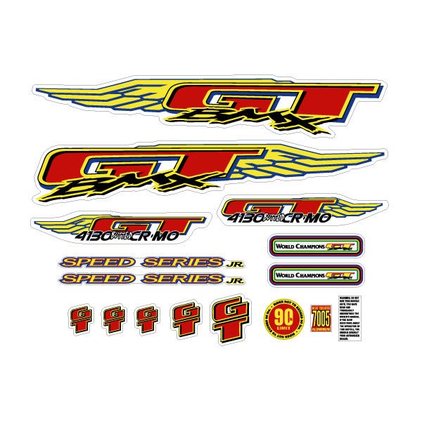 1997 GT BMX - Speed Series JR - Clear decal set | BMX Products USA