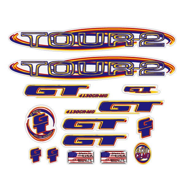 1999 GT BMX - TOUR 2 decal set - CUSTOM COLOR | BMX Products USA