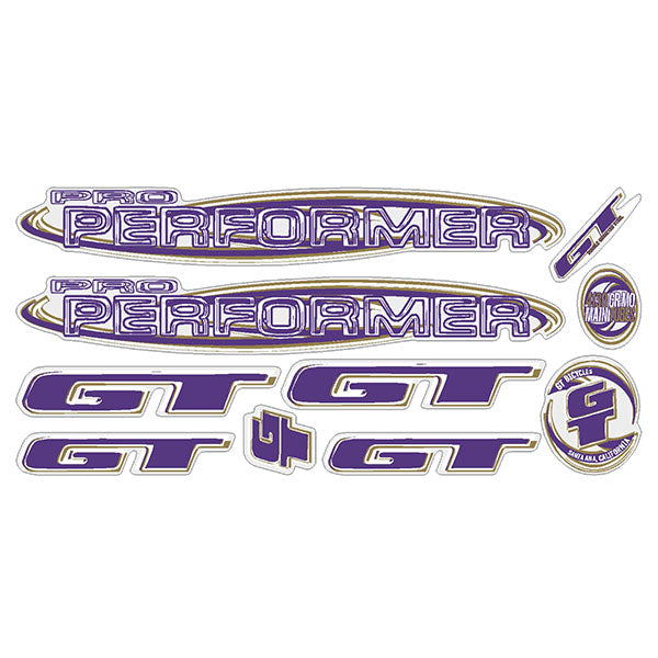 1999 GT BMX - Pro Performer - for Purple frame decal set | BMX Products USA