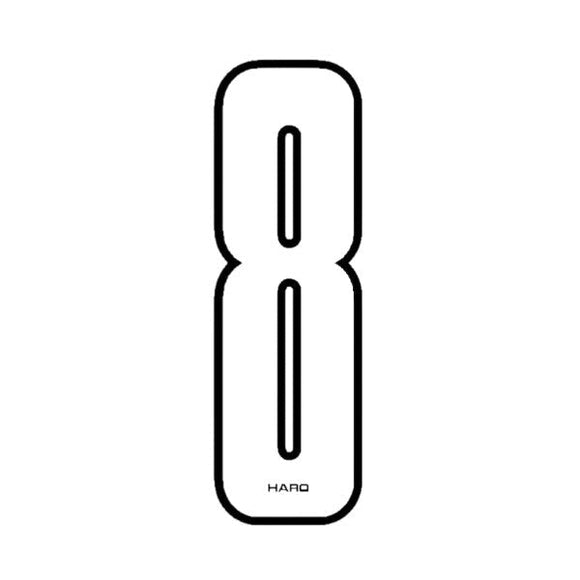 Haro - Stadium plate number #8 decal - White-Black | BMX Products USA