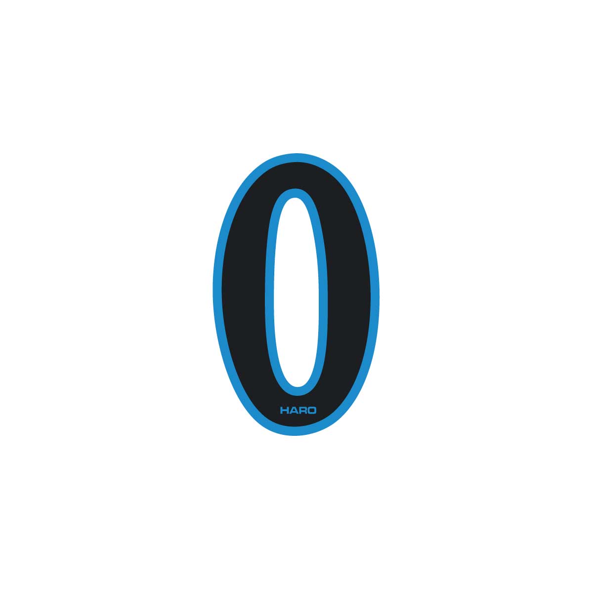 Haro - Early plate number #0 decal - Black Blue | BMX Products USA