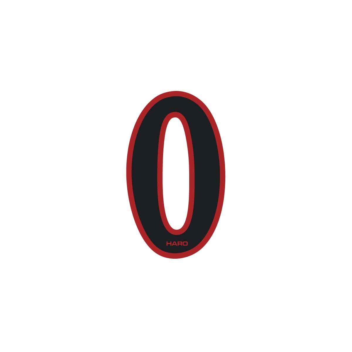 Haro - Early plate number #0 decal - Black Red | BMX Products USA