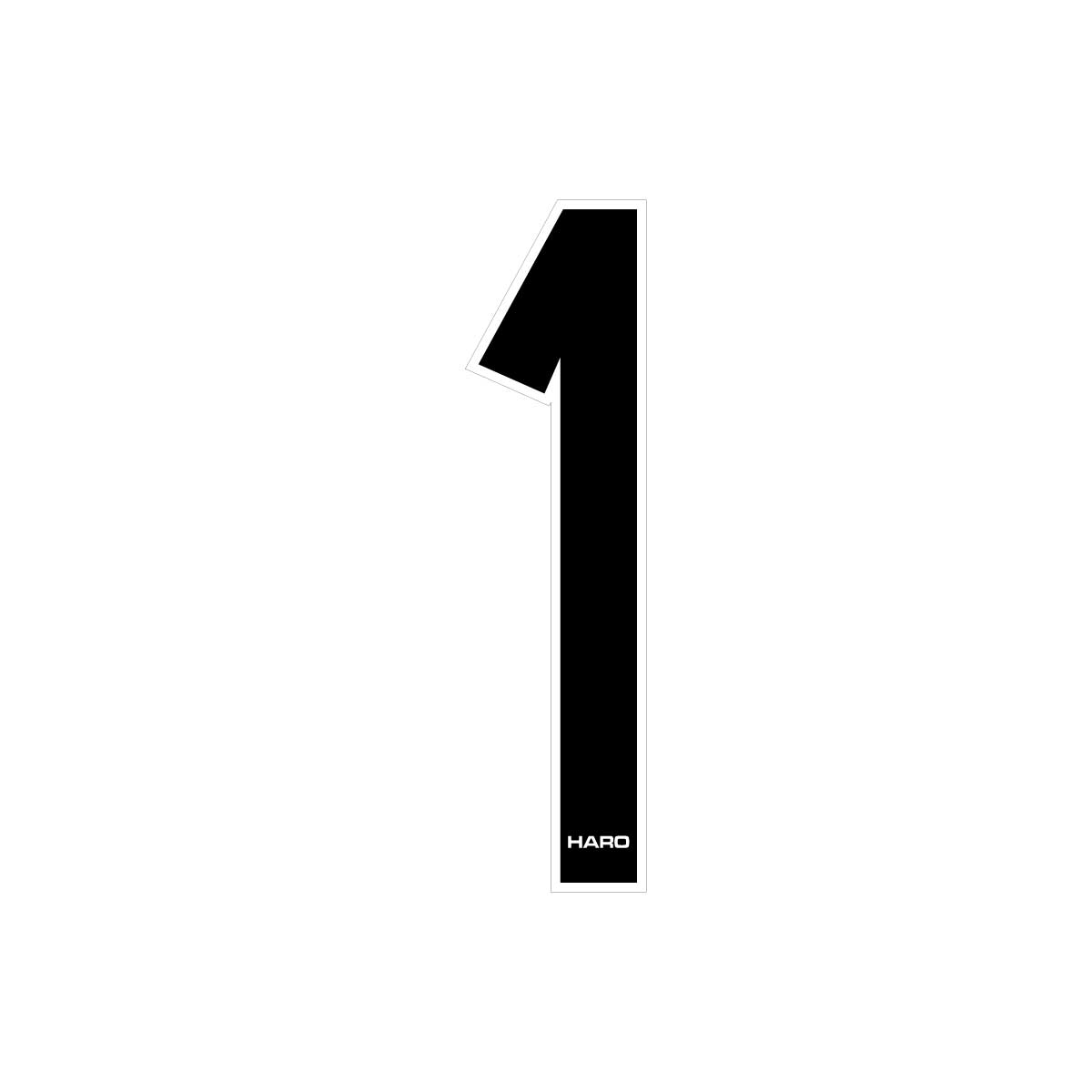 Haro - Stadium plate number #1 decal - Black White | BMX Products USA