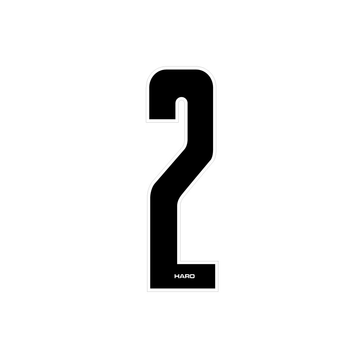 Haro - Stadium plate number #2 decal - Black White | BMX Products USA