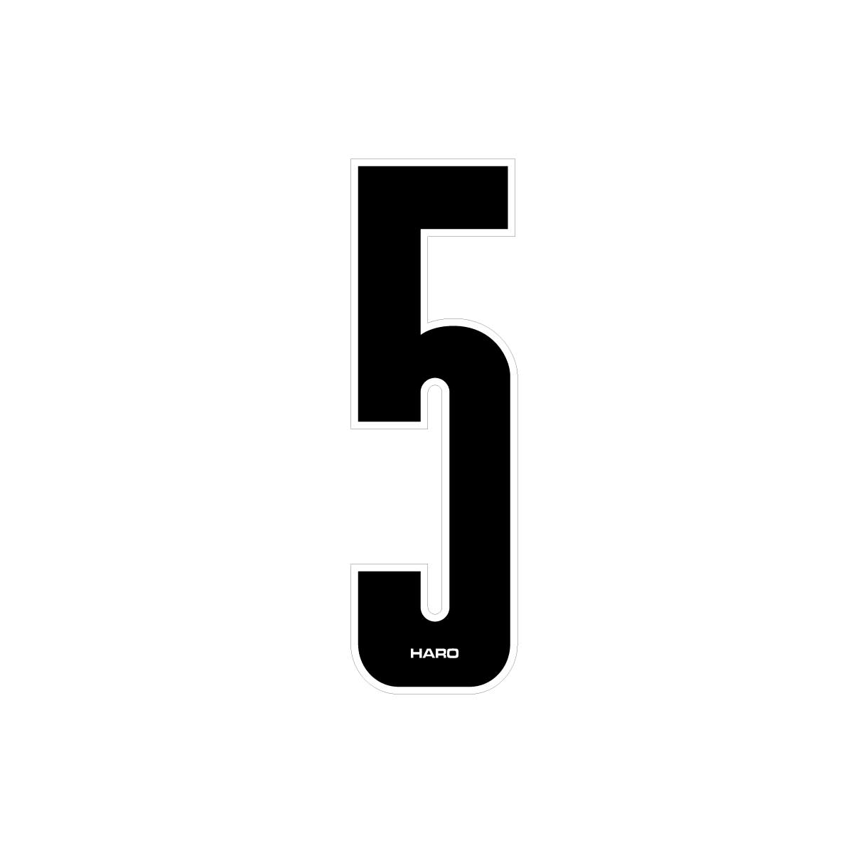 Haro - Stadium plate number #5 decal - Black White | BMX Products USA