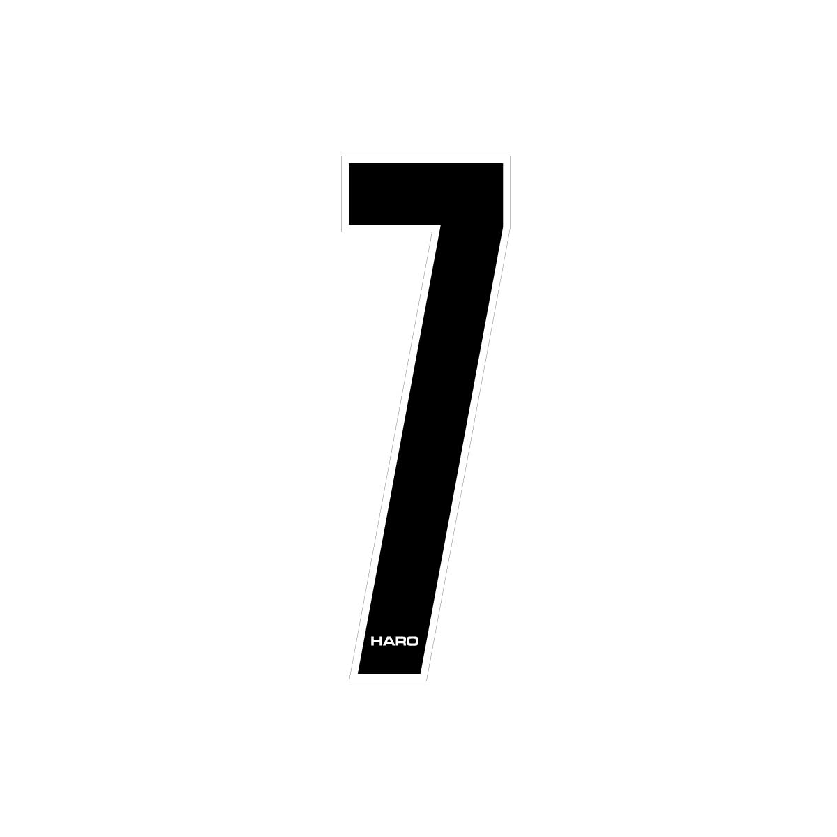 Haro - Stadium plate number #7 decal - Black White | BMX Products USA