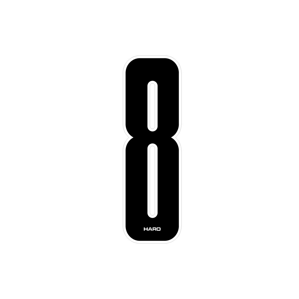 Haro - Stadium plate number #8 decal - Black White | BMX Products USA
