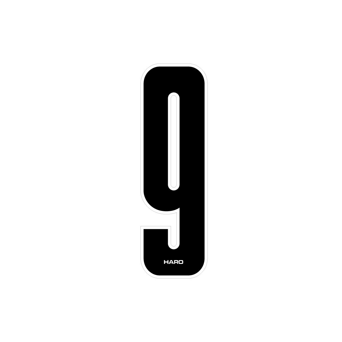 Haro - Stadium plate number #9 decal - Black White | BMX Products USA