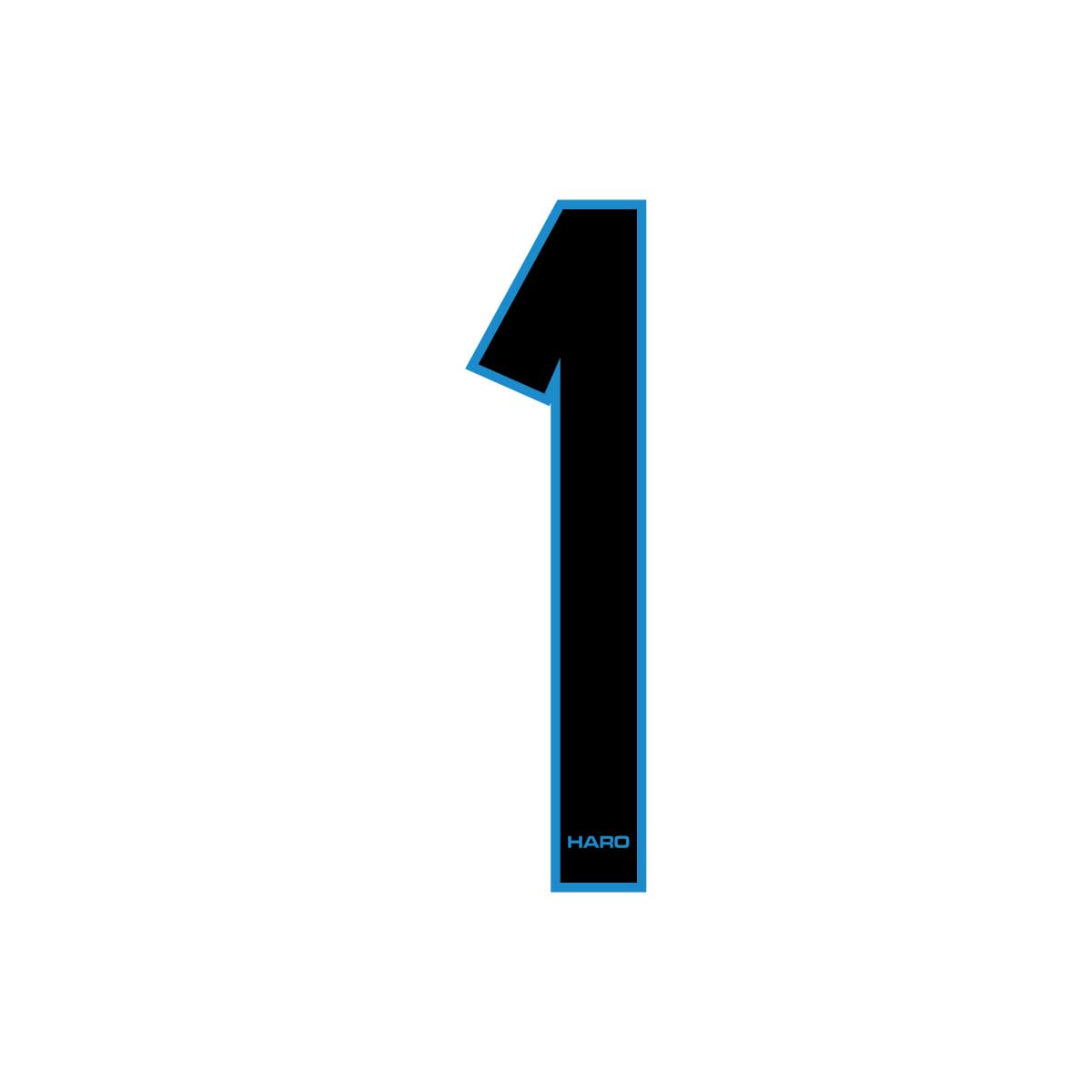 Haro - Stadium plate number #1 decal - Black Blue | BMX Products USA